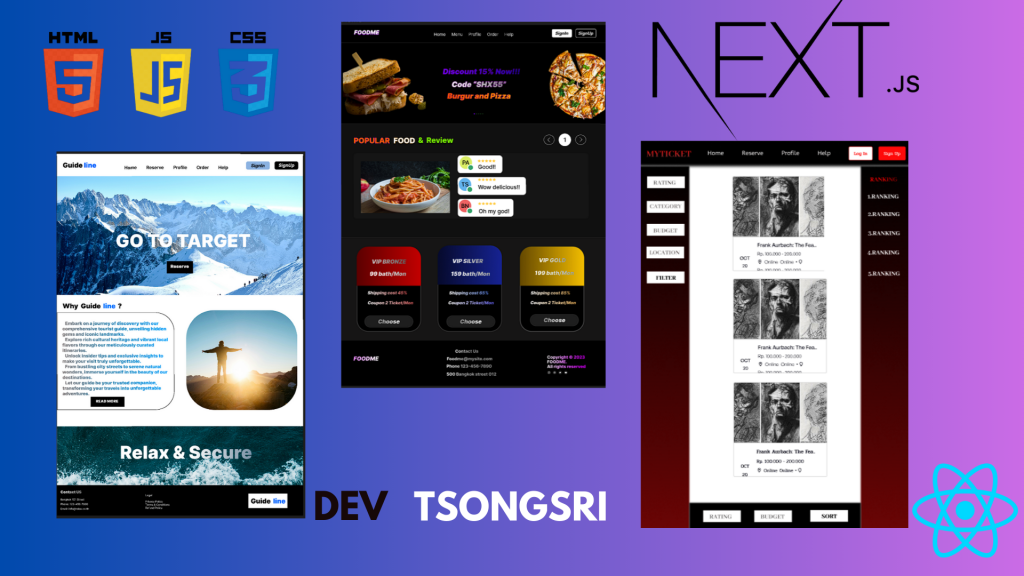 รับออกเเบบเเละทำ Website Page Frontend (Html,css,Javascript,React,Nextjs) | หาฟรีแลนซ์ หางานฟรี ...